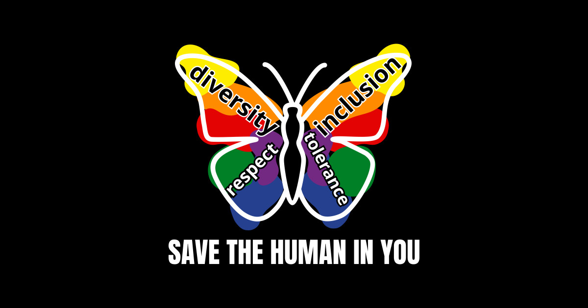 Pride colors butterfly - diversity, inclusion, respect, tolerance, for ...