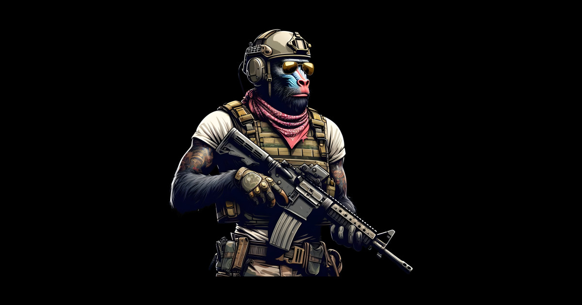 Tactical Monkey - Monkey - Posters and Art Prints | TeePublic