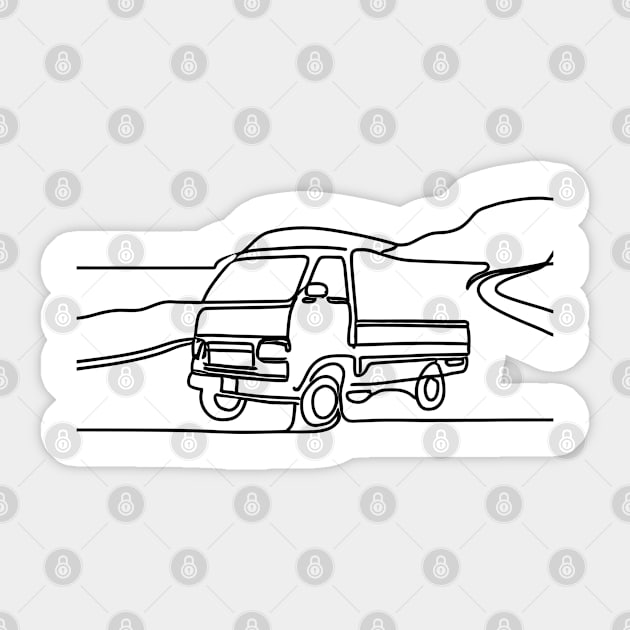 Kei Truck Line Art - Kei Truck - Sticker | TeePublic