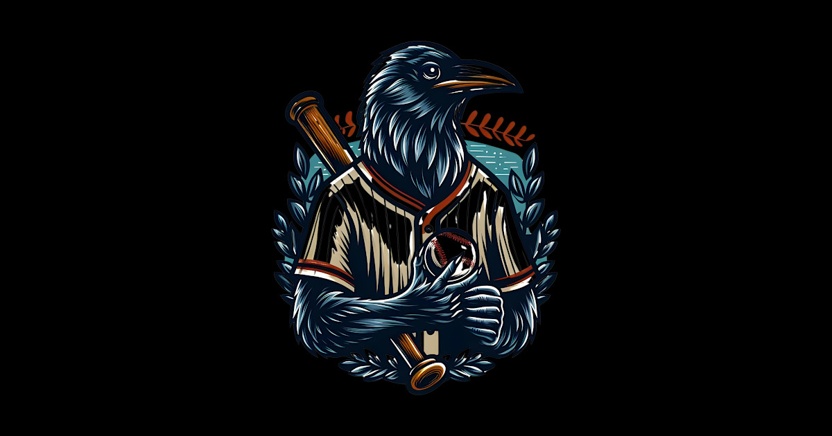 crows play baseball - Baseball - Sticker | TeePublic