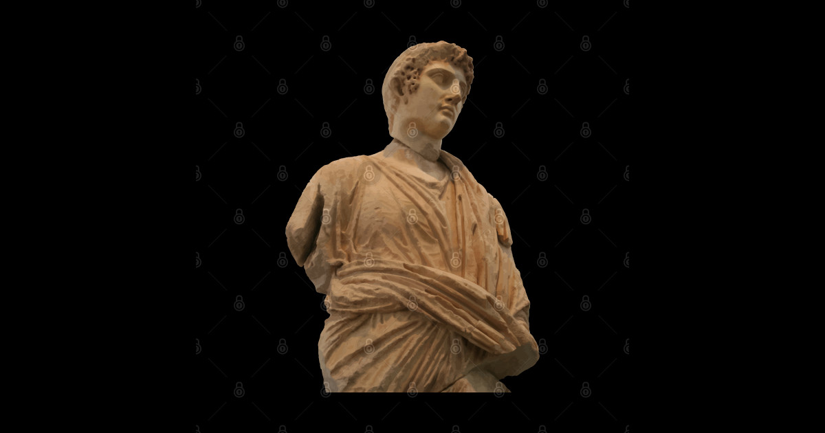 Statue of Roman Citizen Wearing Toga Vector Art - Roman Statue - Magnet ...