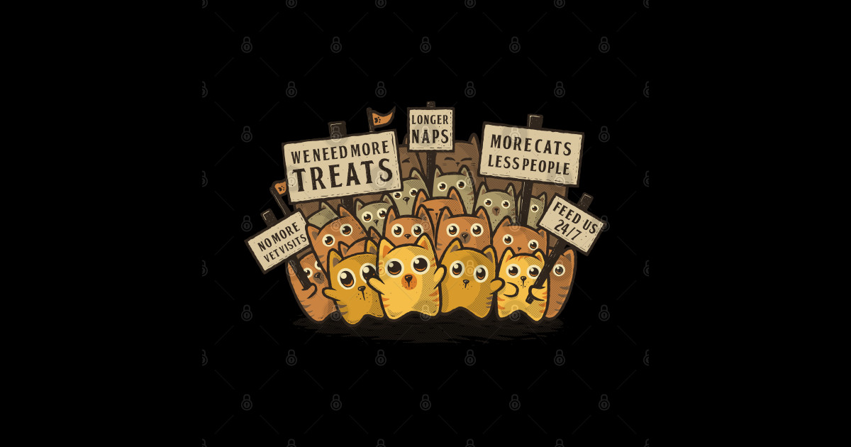 Pet Protest - cute kittens - Cats - Sticker | TeePublic