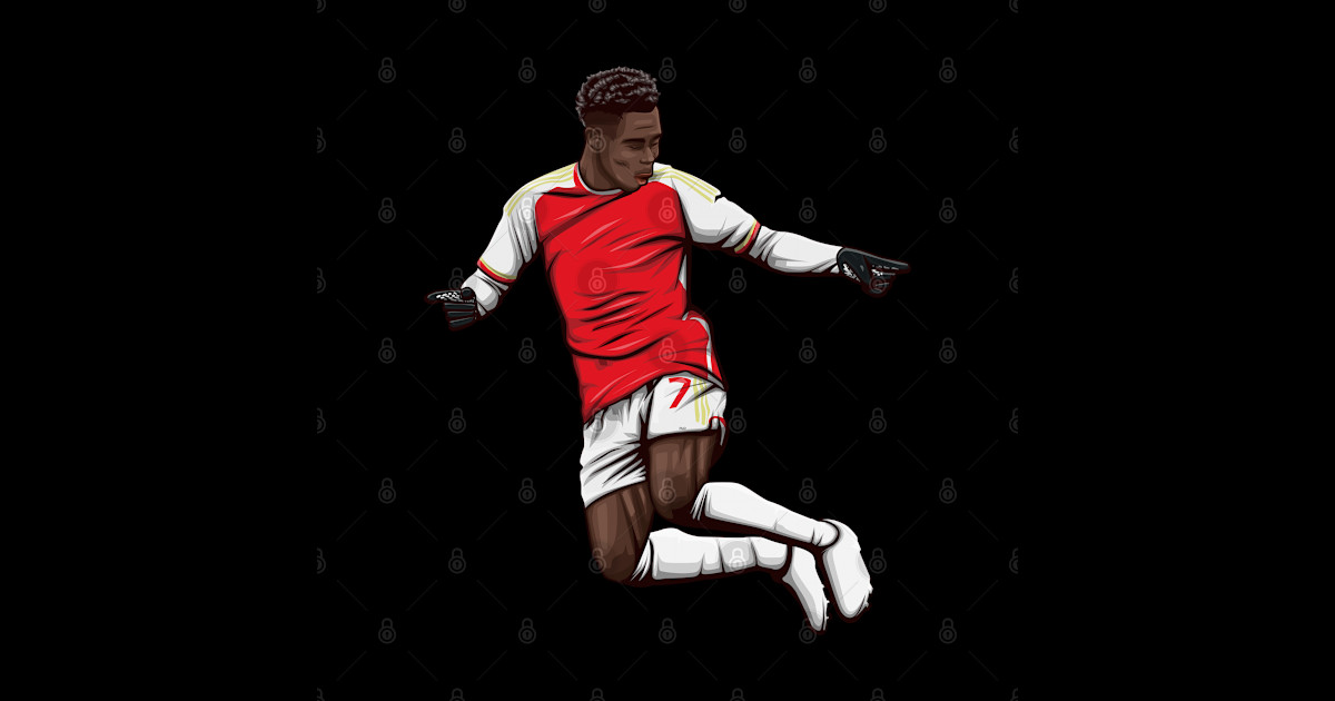 Bukayo Saka - Soccer Player - Sticker | TeePublic