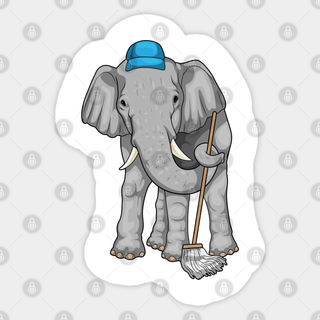 Elephant Cleaner Mop - Elephants - Sticker | TeePublic