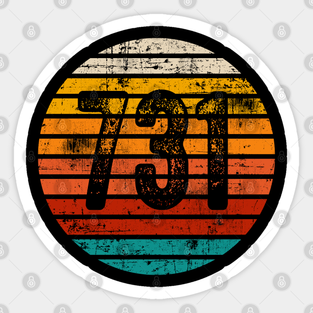 Distressed Vintage Sunset 731 Area Code - 731 Area Code - Sticker ...