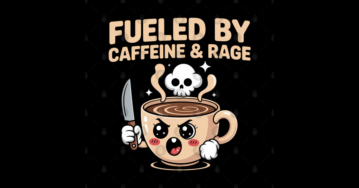 Angry Coffee Cup Fueled By Caffeine and Rage Coffee Lover - Coffee ...