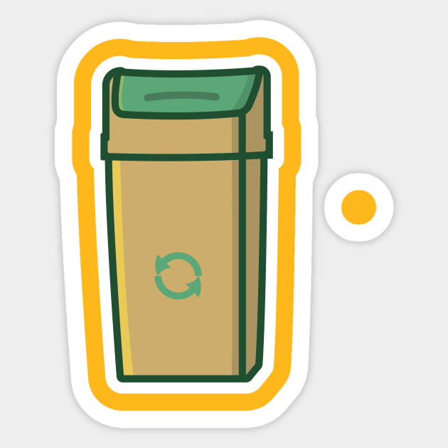 Plastic Dustbin Sticker vector illustration. Home cleaner object icon ...