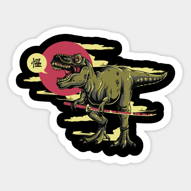 Badass T-Rex Katana - T Rex - Sticker | TeePublic