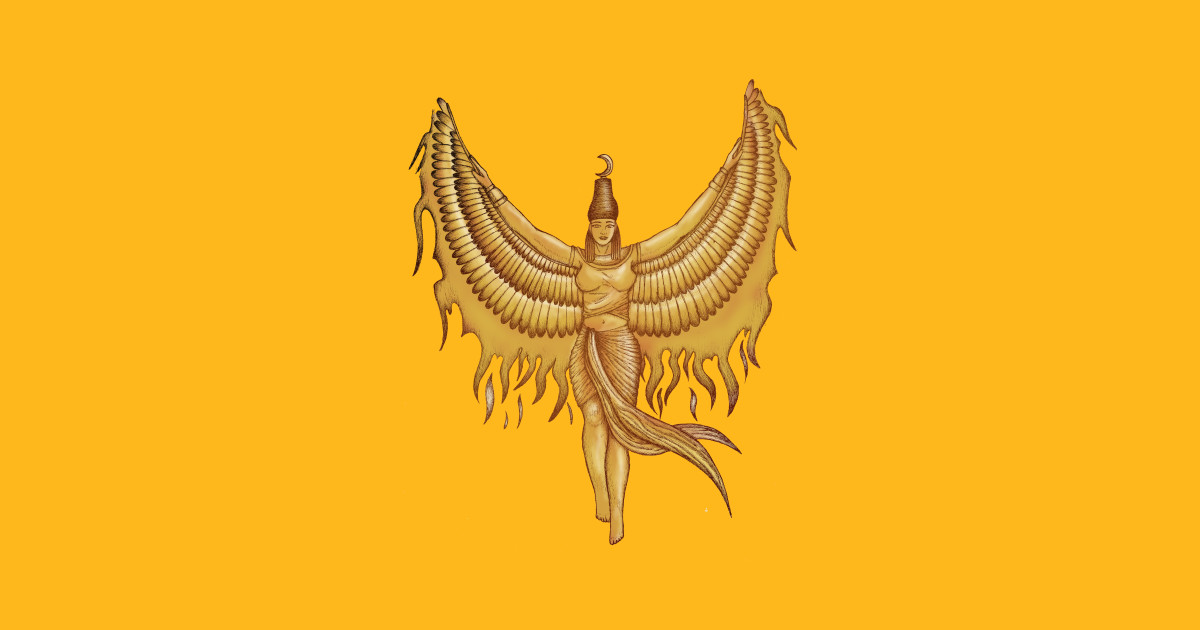Isis, Goddess Egypt with wings of the legendary bird Phoenix - Egipt ...