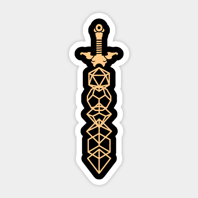 Minimalist RPG Dice Sword - Dnd - Sticker | TeePublic