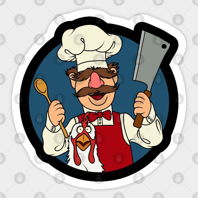 Kitchen Swedish Chef and chicken - The Muppet Show - Sticker | TeePublic