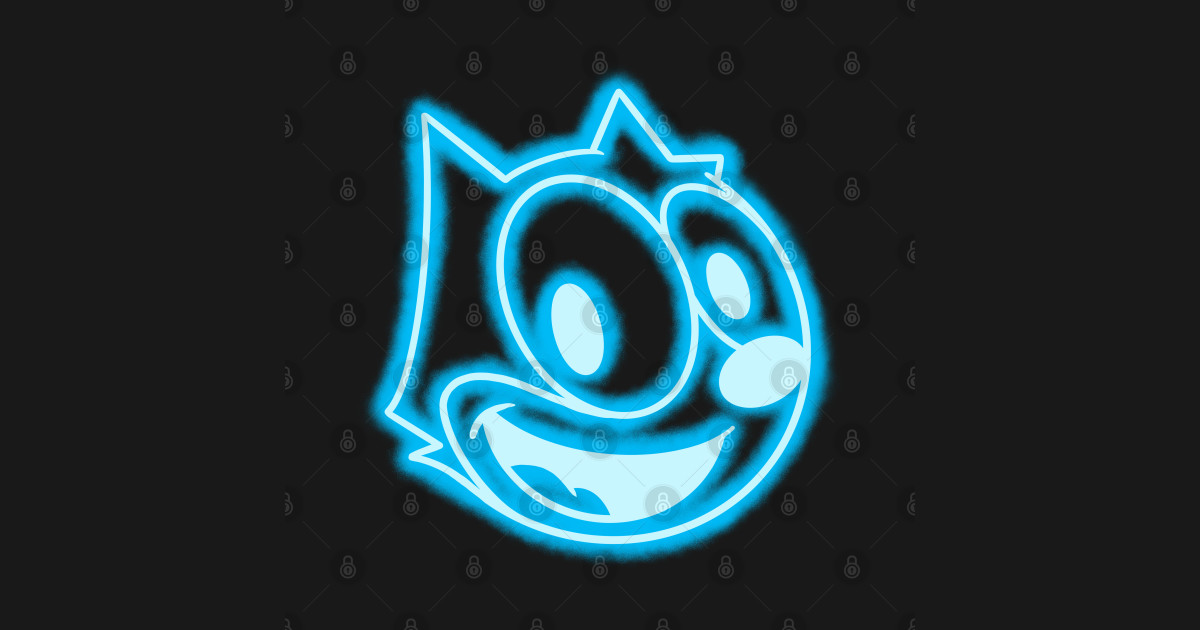 Felix head neon - Felix The Cat - T-Shirt | TeePublic