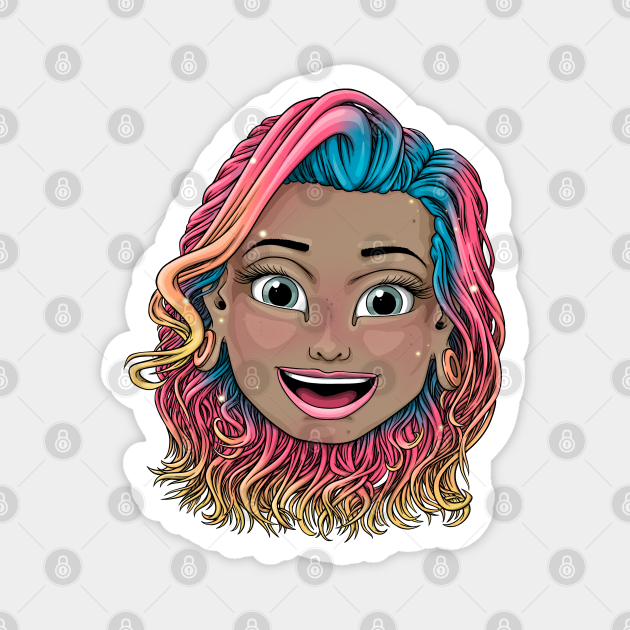 Reva Prisma smiling face emoji - Smiling Face Emoji - Magnet | TeePublic
