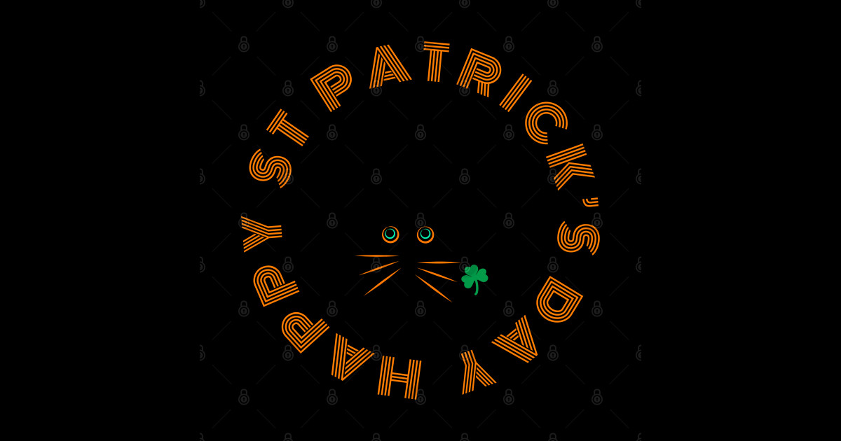 St Patrick’s Shamrock Cat - St Patricks Day Shamrock Cat - Sticker ...