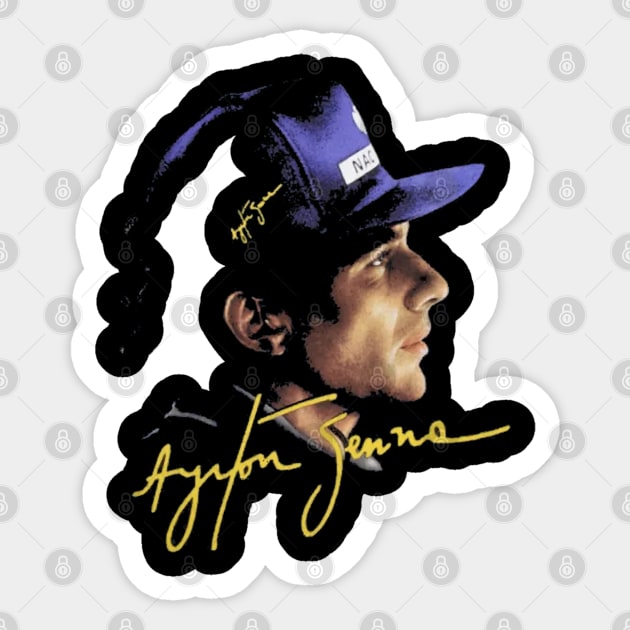 Ayrton Senna Portrait - Ayrton Senna - Sticker | TeePublic