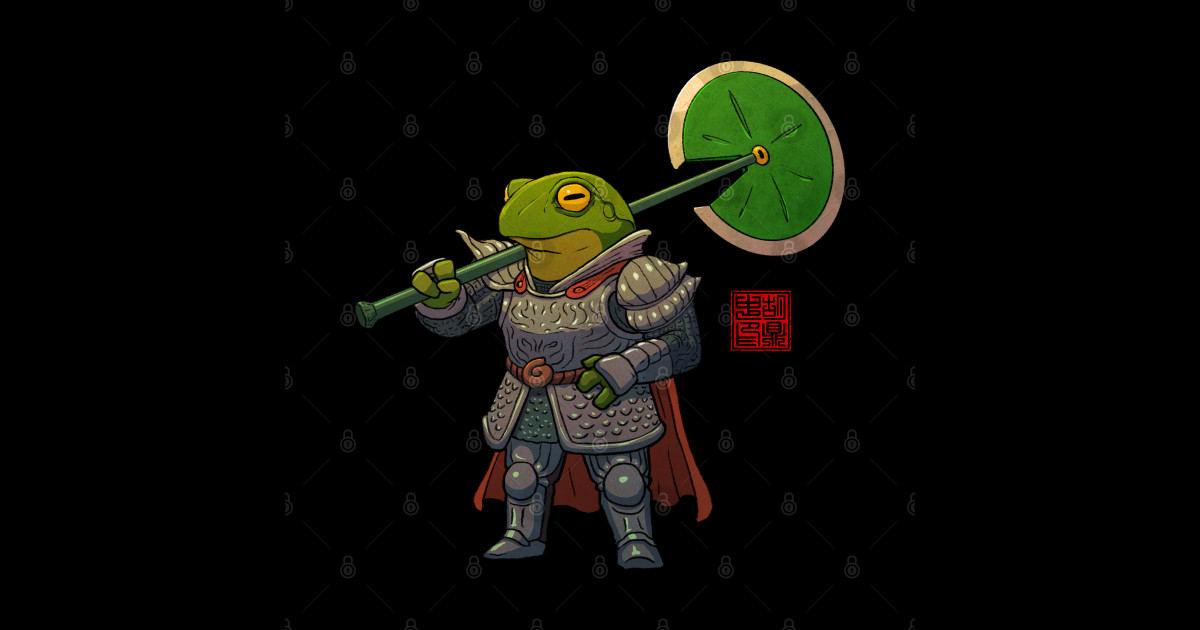 Frog Fighter Fantasy Armored Heavy Warrior - Frog - Sticker | TeePublic