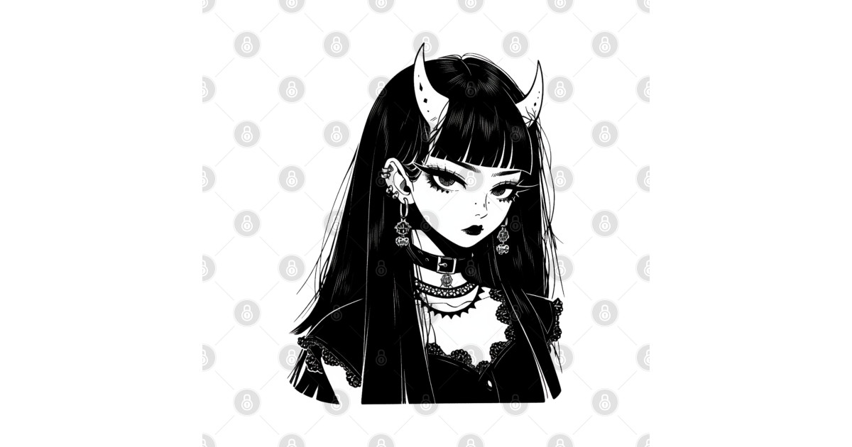 Black and White Demon - Baddie - T-Shirt | TeePublic