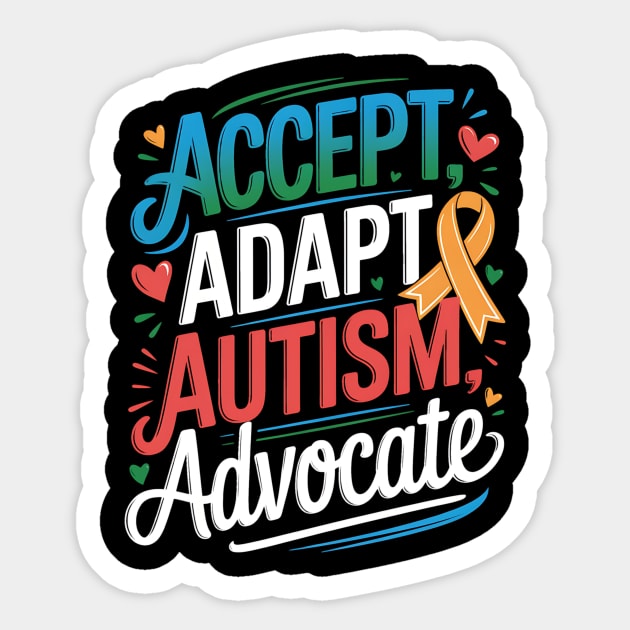 Accept Adapt Autism Advocate Ribbon Heart - Accept Adapt Autism ...