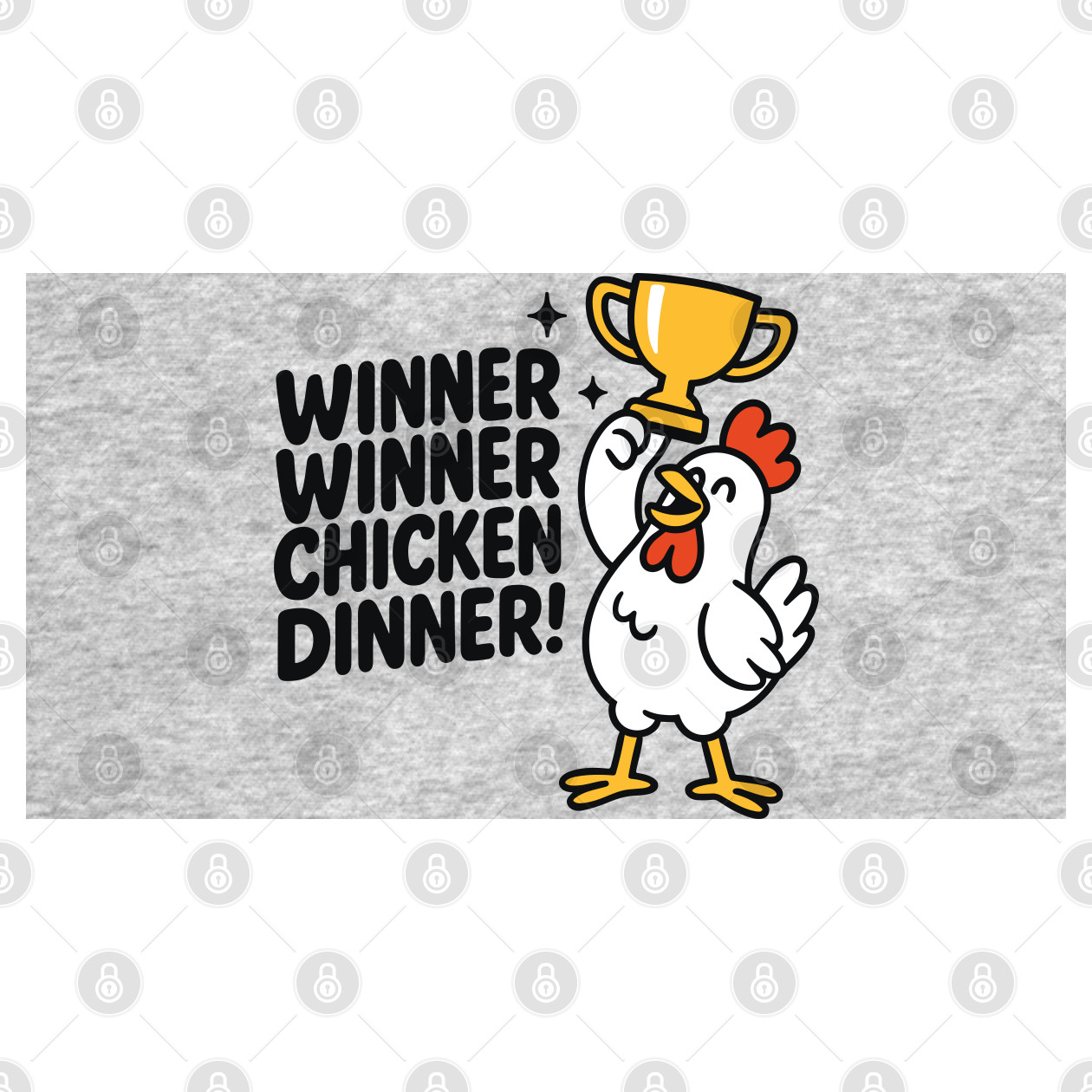 Winner Winner Chicken Dinner – Funny Chicken Trophy-Holding - Funny ...