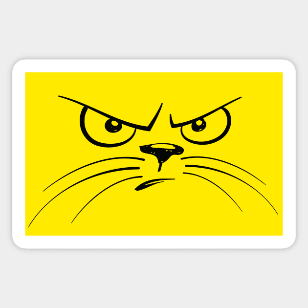 Angry cat watching - Dont hug me im scared - Cat - Sticker | TeePublic