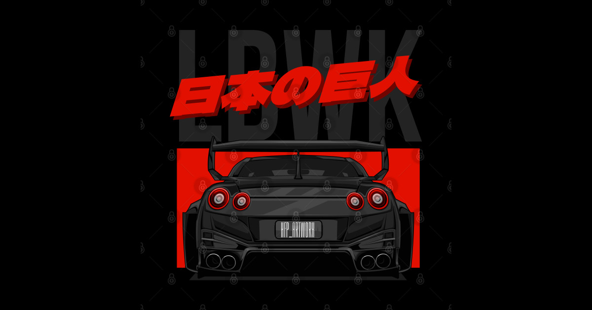 LIBERTY WALK NISSAN GTR-R35 (BLACK) - Nissan Gtr R35 - Sticker | TeePublic