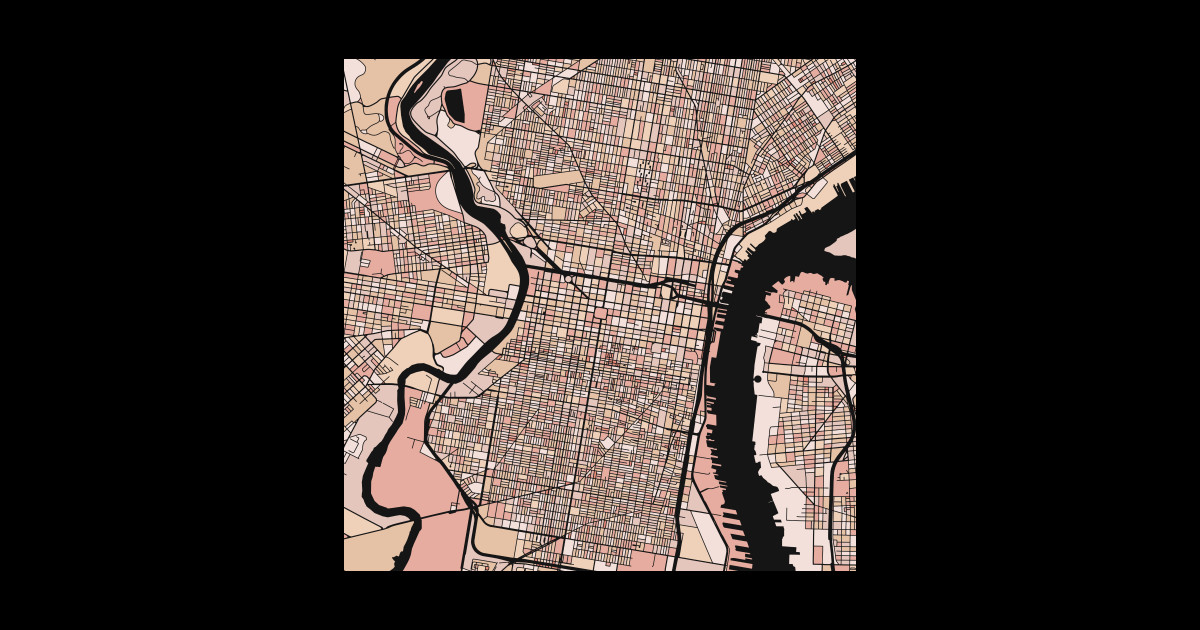 Philadelphia Map Pattern in Soft Pink Pastels - Philadelphia Map ...
