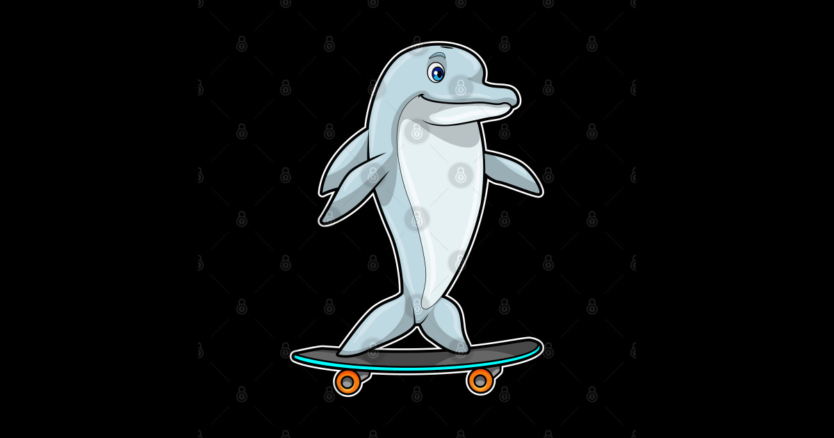 Dolphin as Skater with Skateboard - Dolphin - Posters and Art Prints ...