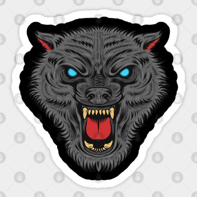 The Black Wolf - Wolf Art - Sticker | TeePublic