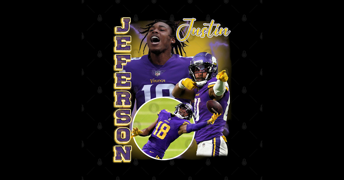 Justin Jefferson Retro Bootleg - Justin Jefferson - Sticker | TeePublic
