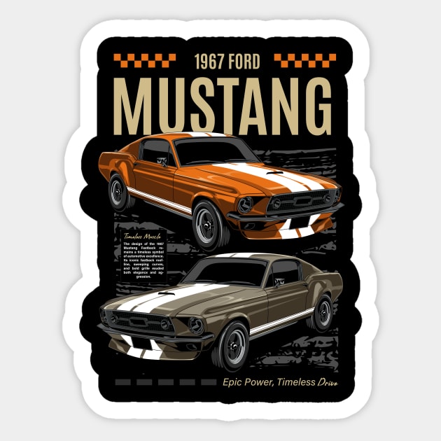 1967 Ford Mustang - 1967 Mustang Fastback - Sticker | TeePublic