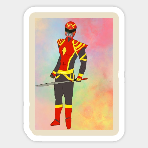 Omega Red Ranger Nova - Power Rangers - Sticker | TeePublic