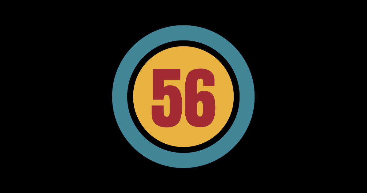 The Number 56 - Fifty Six - Fifty Sixth - 56th - Fifty Six - Sticker ...