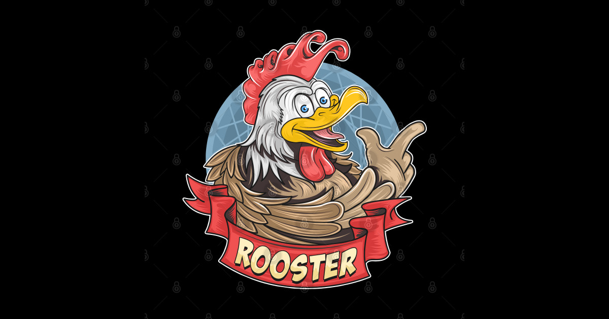 cute smiling rooster - Cute Smiling Rooster - Sticker | TeePublic