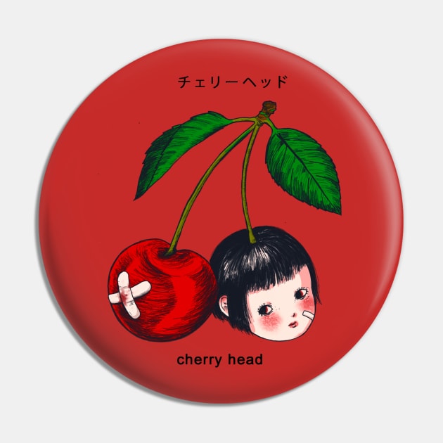 Cherry Head - Retro - Pin | TeePublic