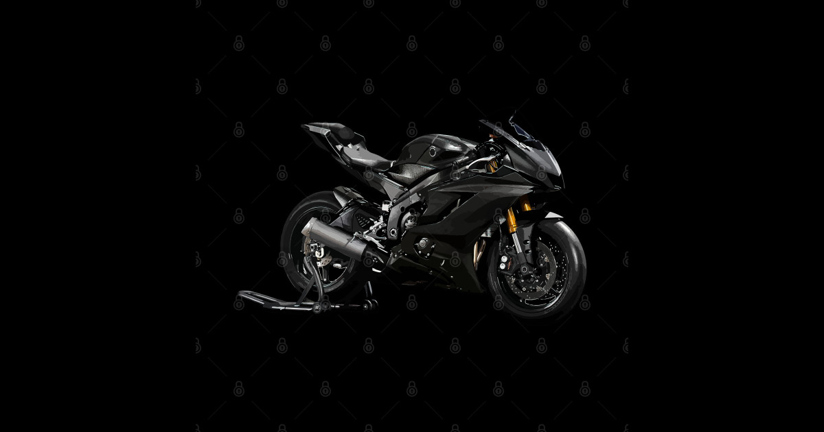 Black YZF R6 Motorcycle Sketch Art - Yamaha - Sticker | TeePublic