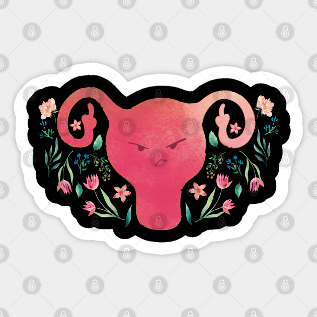 Angry Uterus - Uterus Funny - Sticker | TeePublic