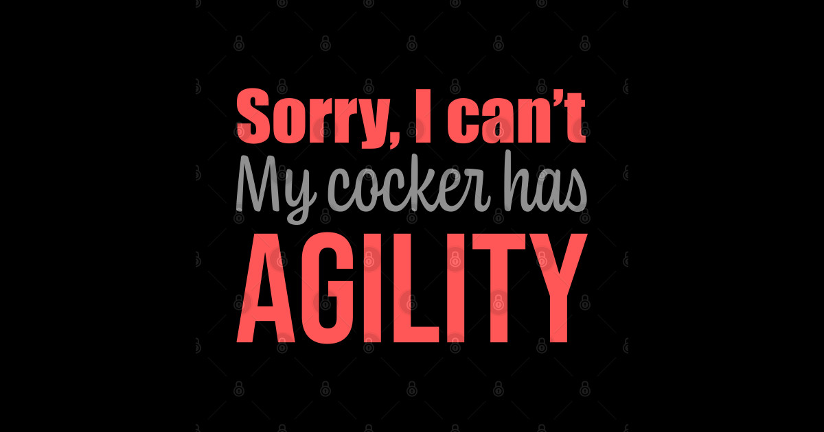 Sorry I can't, my cocker spaniel has agility in English - Agility ...