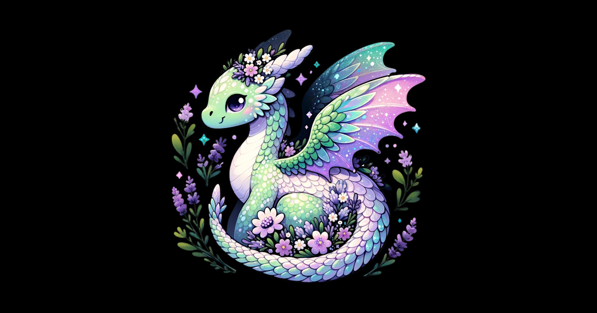 Lavender Wisp Drake - Dragon - Sticker | TeePublic