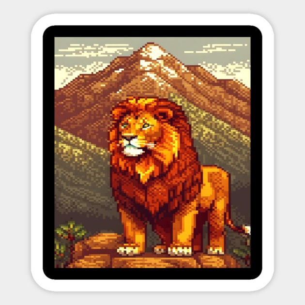 Lion, Pixel Art - Lion Pixel Art Lover - Sticker | TeePublic
