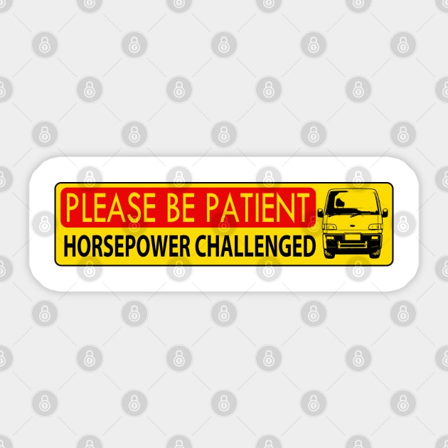 Horsepower challenged slow Kei truck sticker - Funny Kei Truck Sticker ...