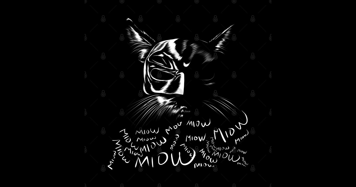 bat cat miow - Cat - Sticker | TeePublic