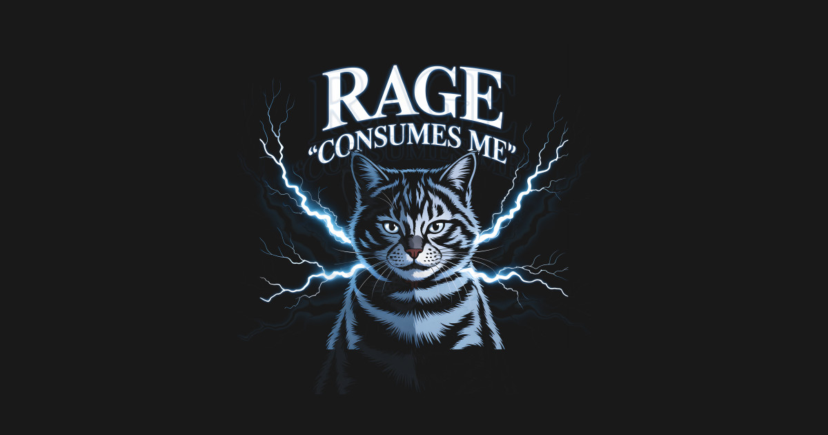 Rage Consumes Me Funny Cat Meme - Cat Meme - T-Shirt | TeePublic