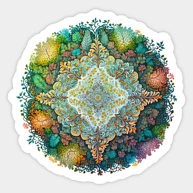 Mandala of nature - Mandala - Sticker | TeePublic