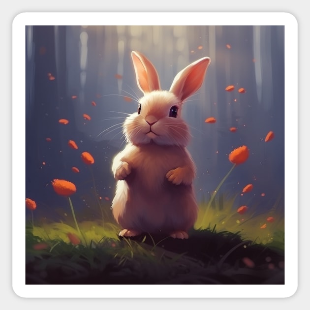 Whiskers and Wiggles: The Magical World of Rabbits - Adorable - Sticker ...