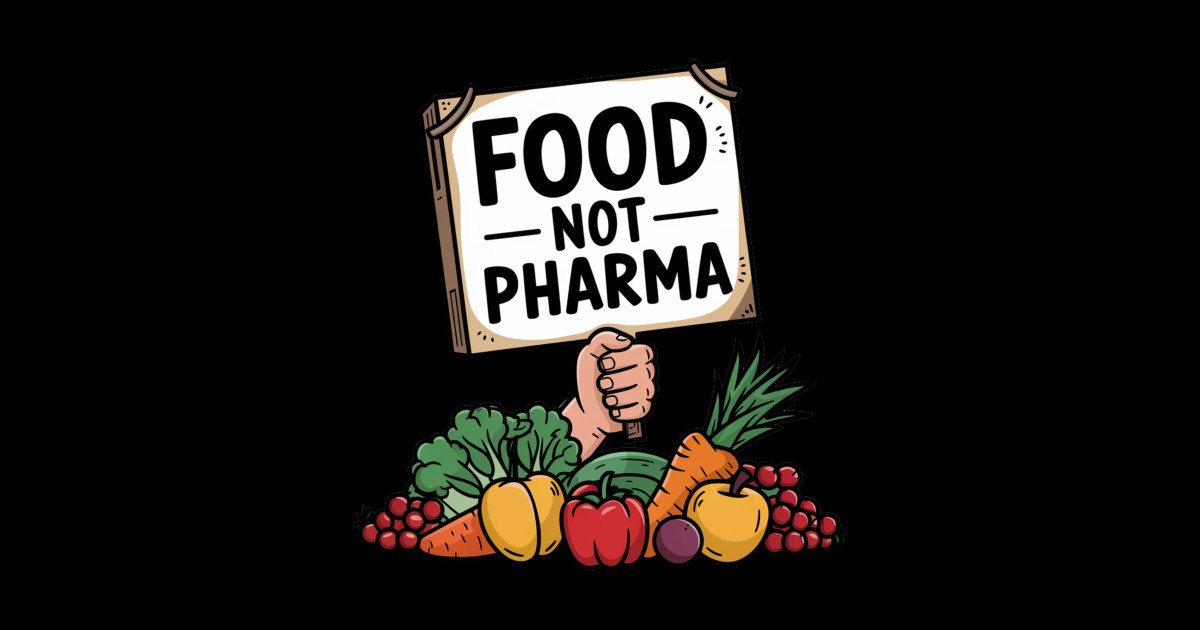 Food Not Pharma - Food Not Pharma - Sticker | TeePublic