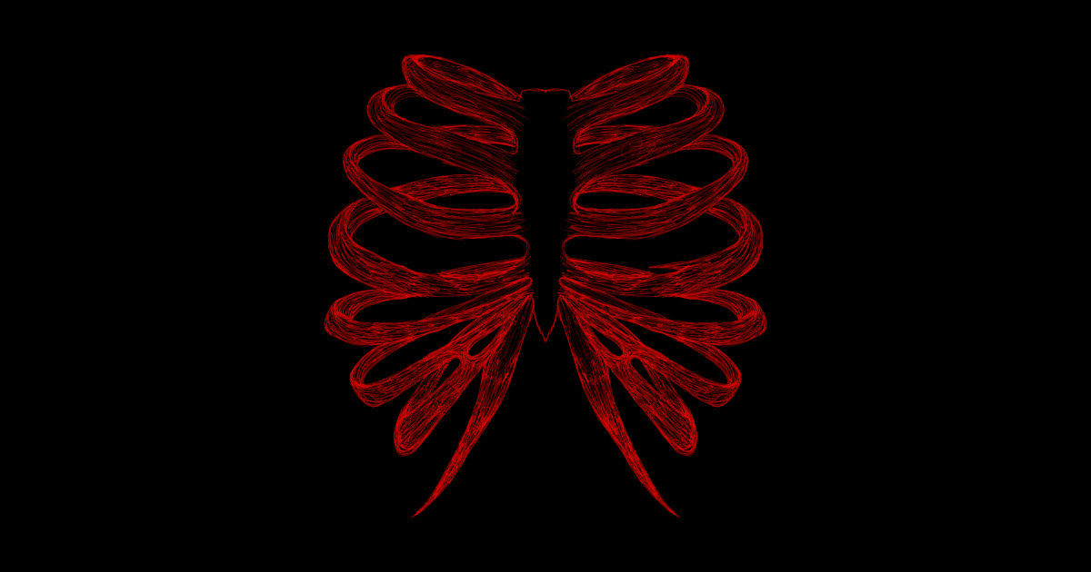Red Rib Cage - Goth - Sticker | TeePublic