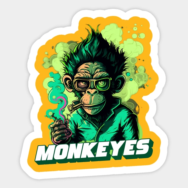 cartoon monkey smoking