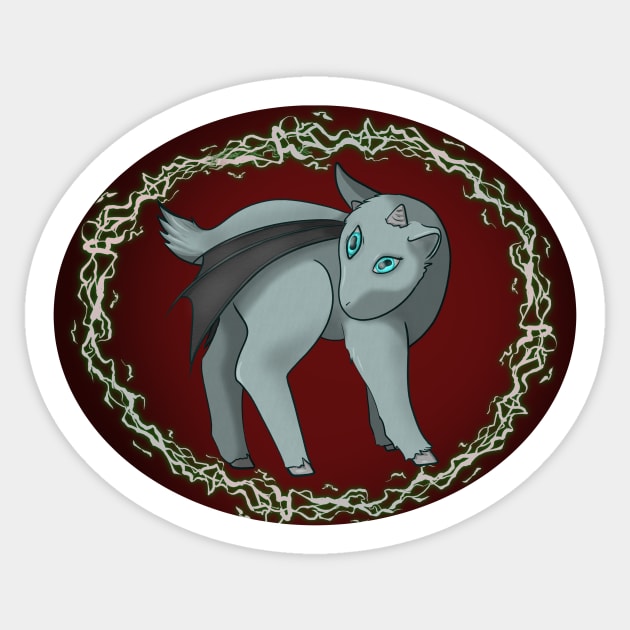 Baby Demon Goat (Oval) - Goat - Sticker | TeePublic