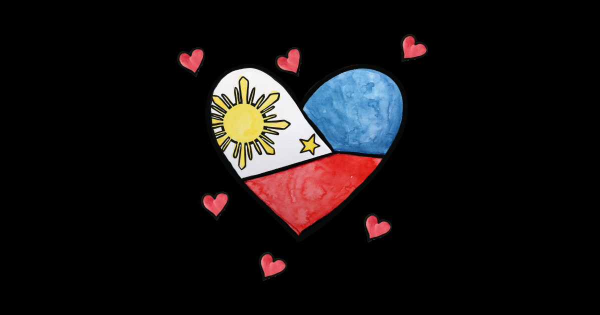 Filipino Love Heart Flag - Filipino - Sticker | TeePublic