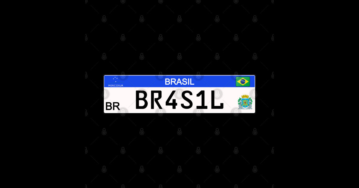 Brazil car license plate - Brazil - Sticker | TeePublic